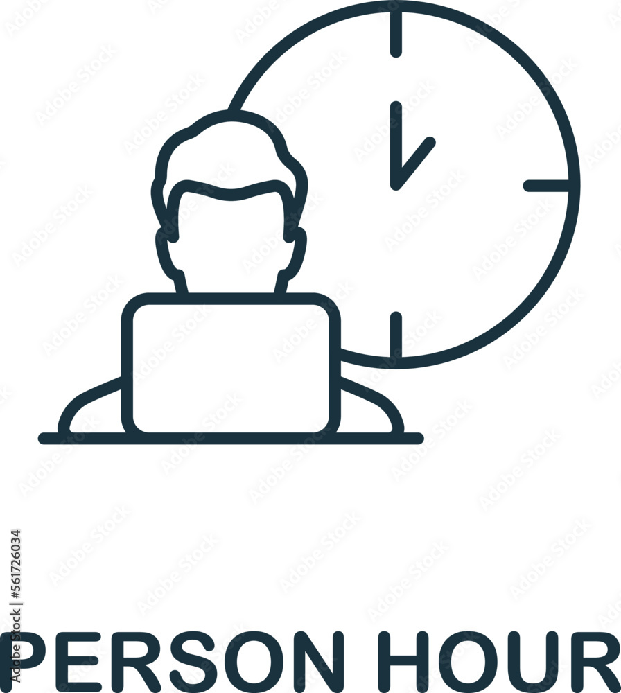 Person Hour icon. Monochrome simple Recruitment icon for templates, web ...