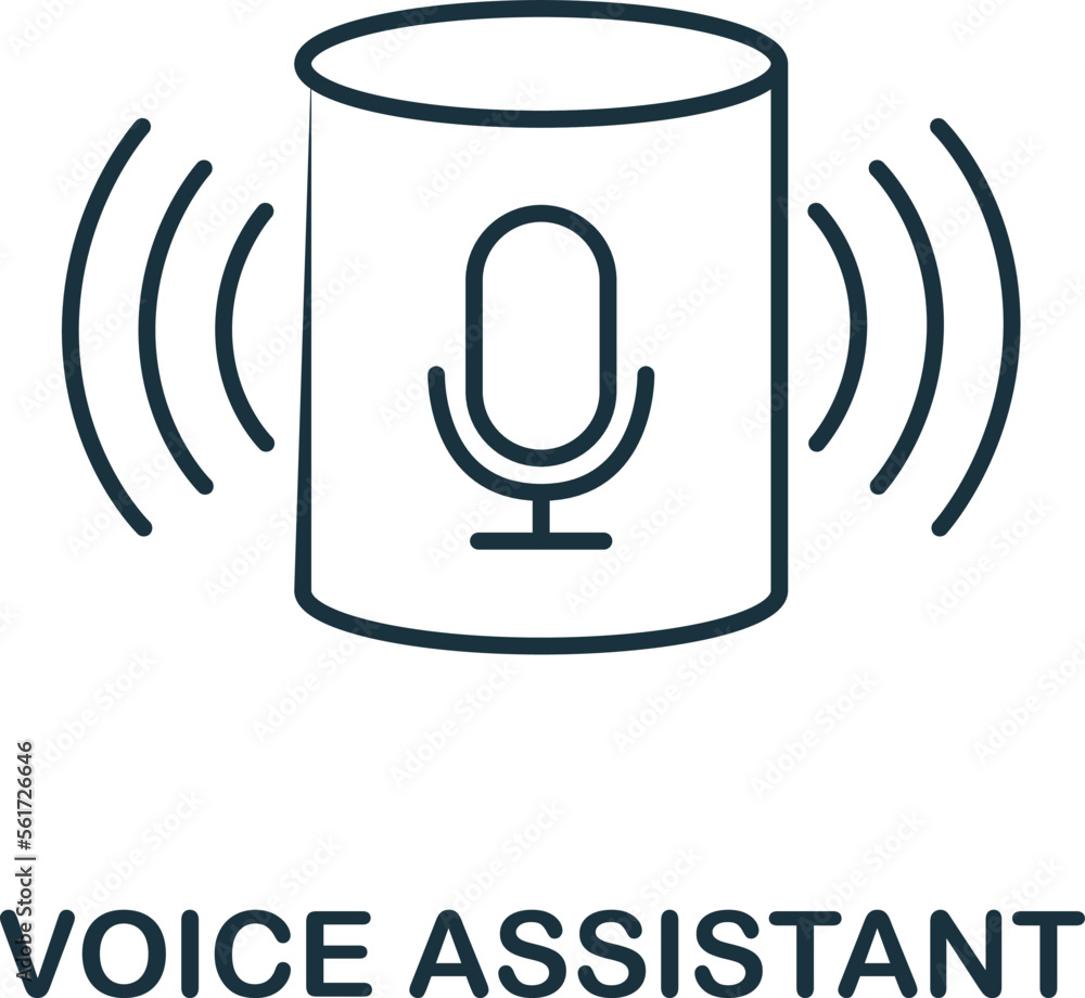 Voice Assistant icon. Monochrome simple Smart Technology icon for ...