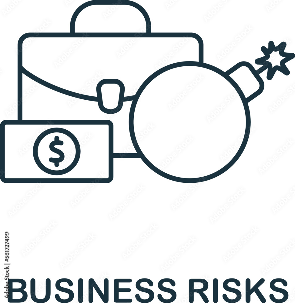 Business Risks icon. Monochrome simple Stock Market icon for templates ...
