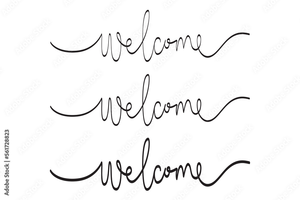 Hand drawn welcome composition isolated on background. welcome ...