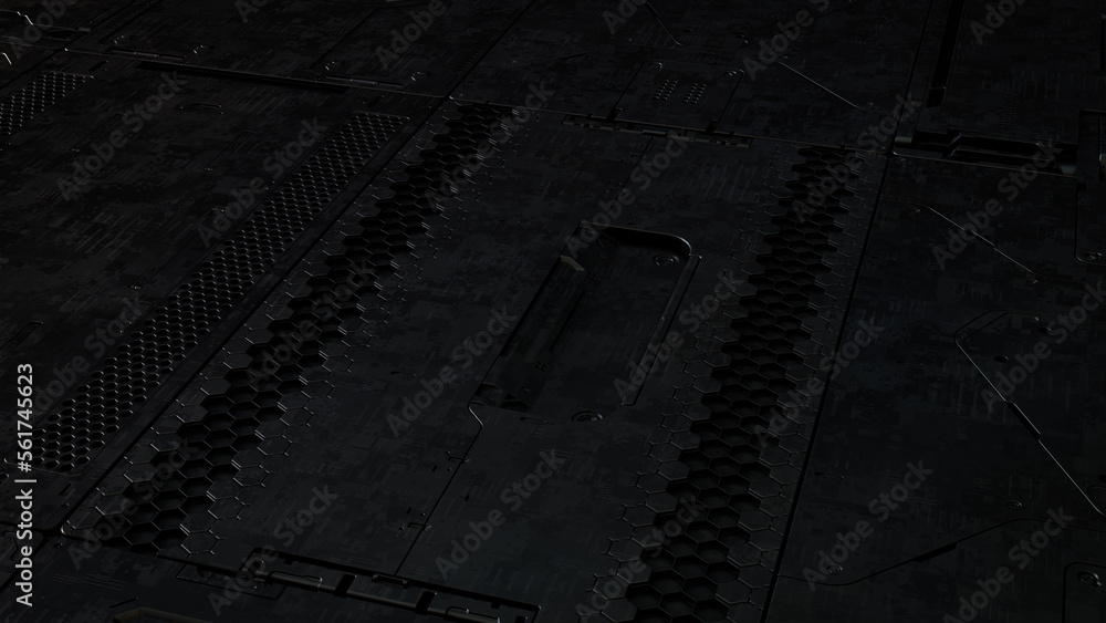 Black, Tech Background with Sci-Fi 3D Panels. Dark, Futuristic style ...