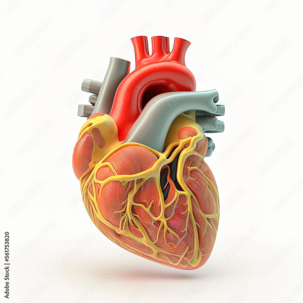 Human health medical. Heart vector on white background. Realistic human ...