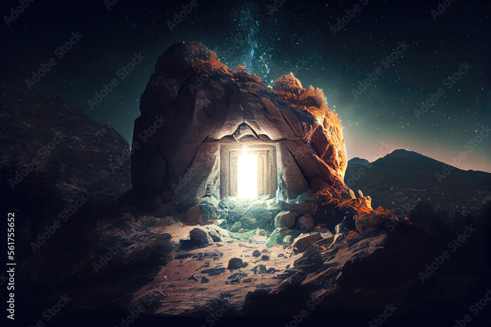 Christian Easter concept resurrection of jesus christ The light shines ...