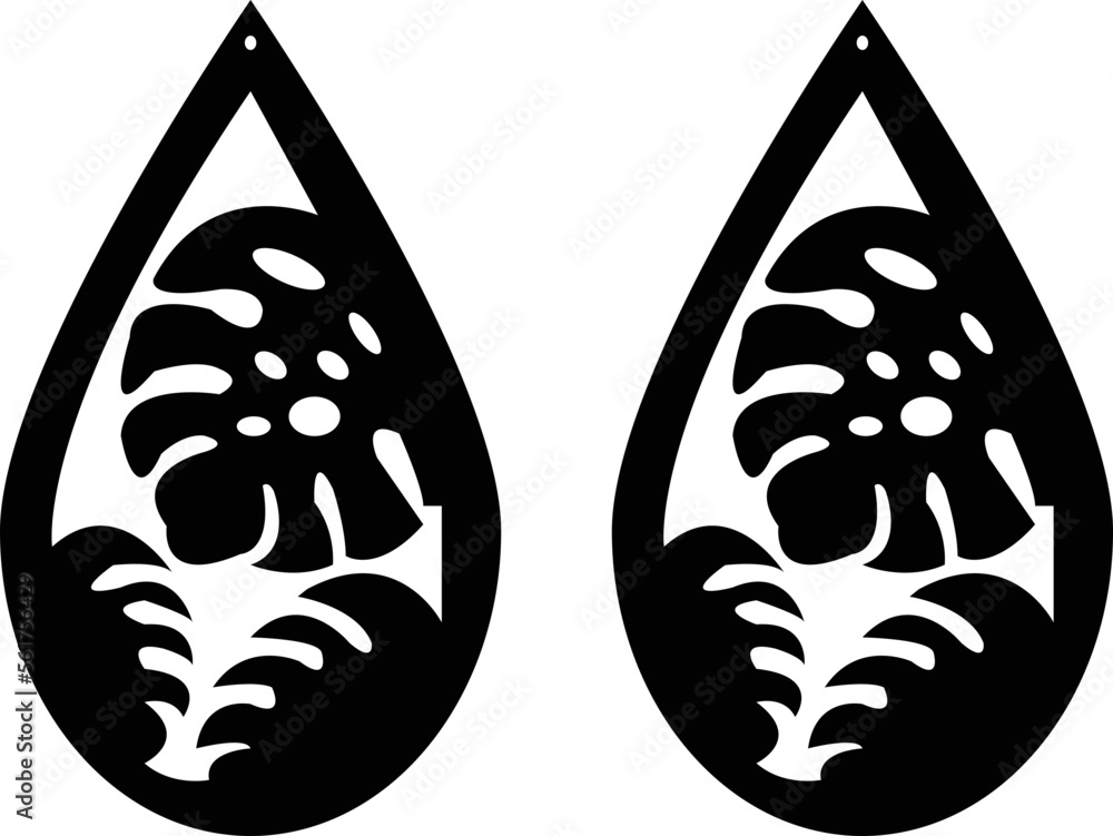 earrings svg vector cutfile for cricut and silhouette cutfile Stock ...