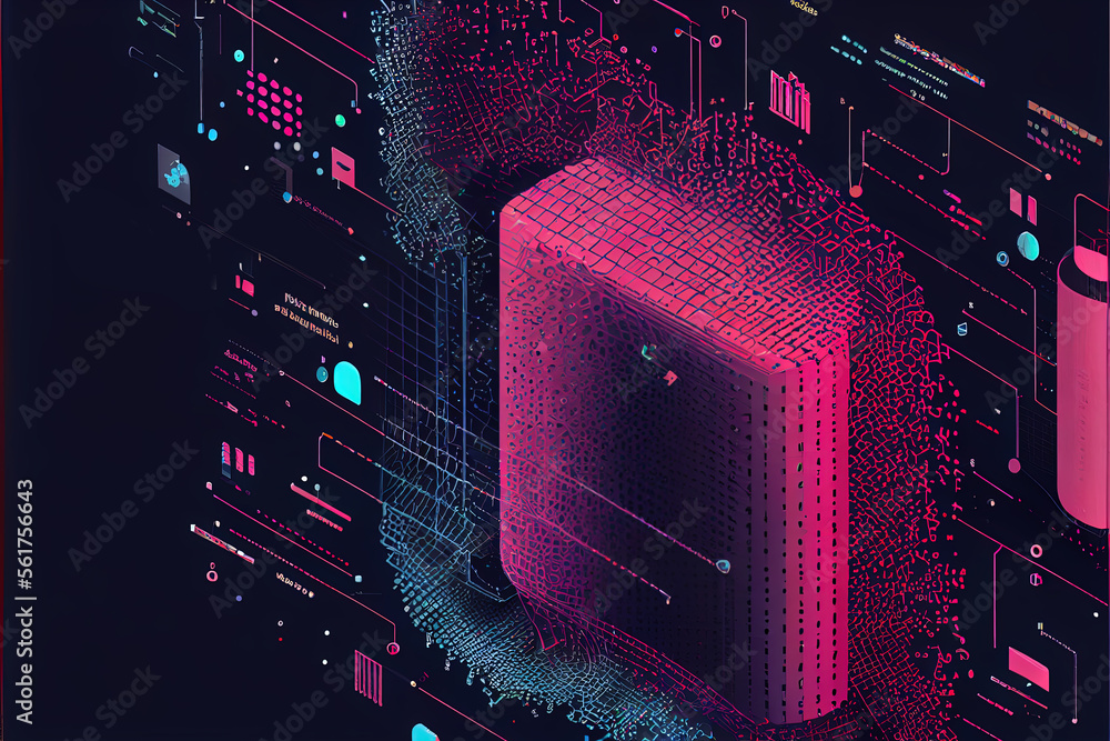 Data flow abstract background, Ai conceptual background Stock ...