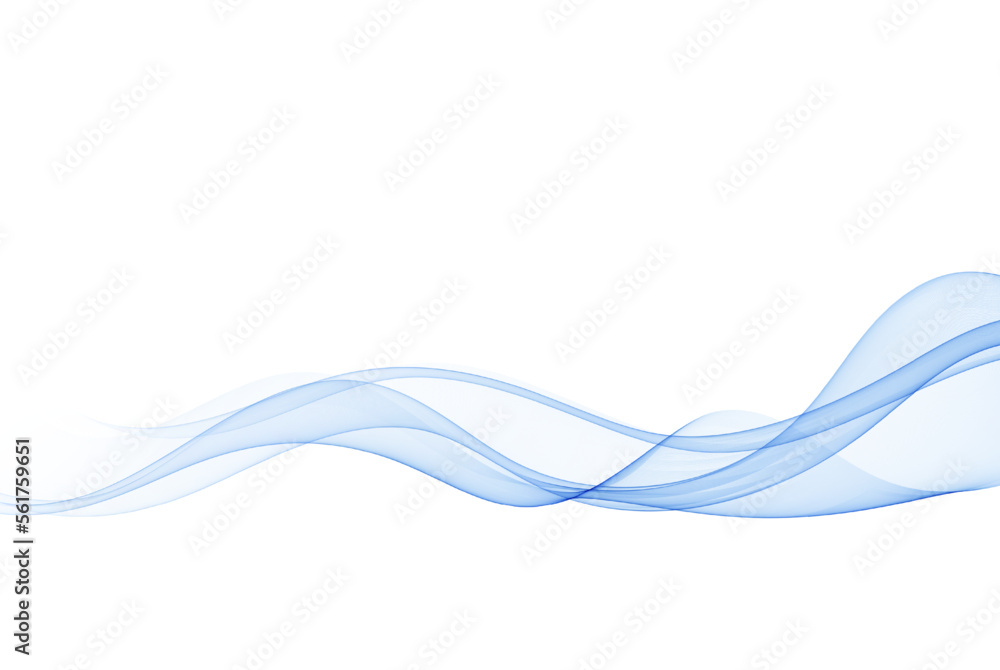 Abstract background blue wavy lines, transparent wave flow. Stock ...