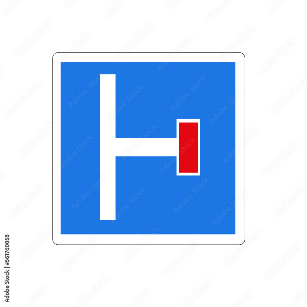 Panneau routier: Présignalisation d'une impasse Stock Vector | Adobe Stock