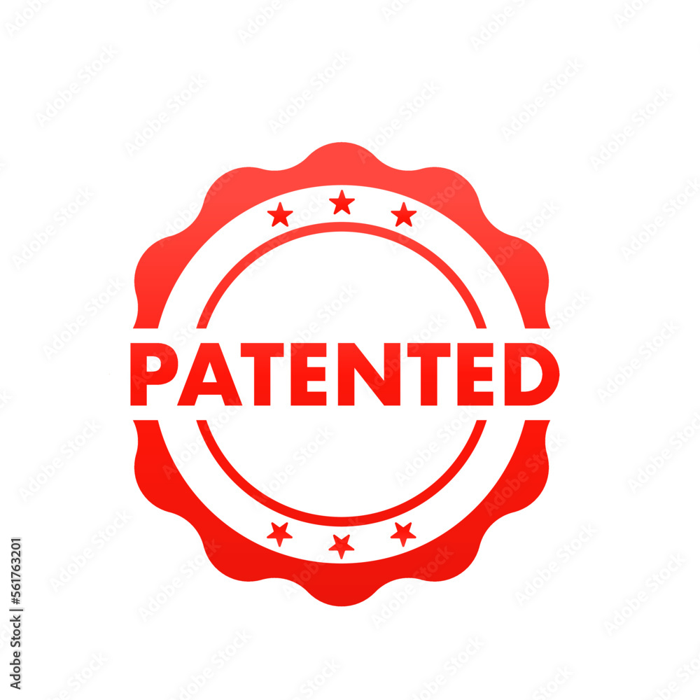 Proprietary label. The patented sign of the red stripe. Patented ...