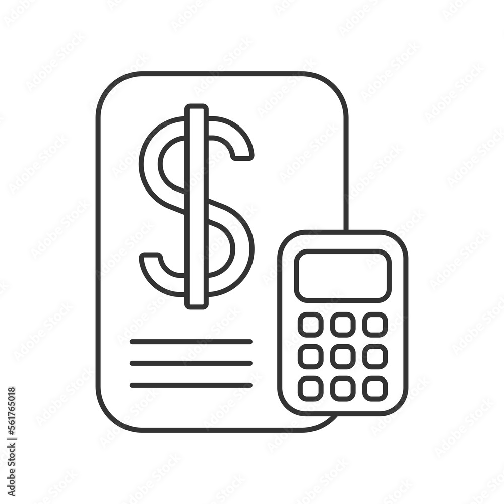 Budget vector icon. Line sign for mobile concept and web design. Symbol ...