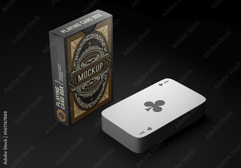 Box with Playing Cards Mockup Stock Template | Adobe Stock