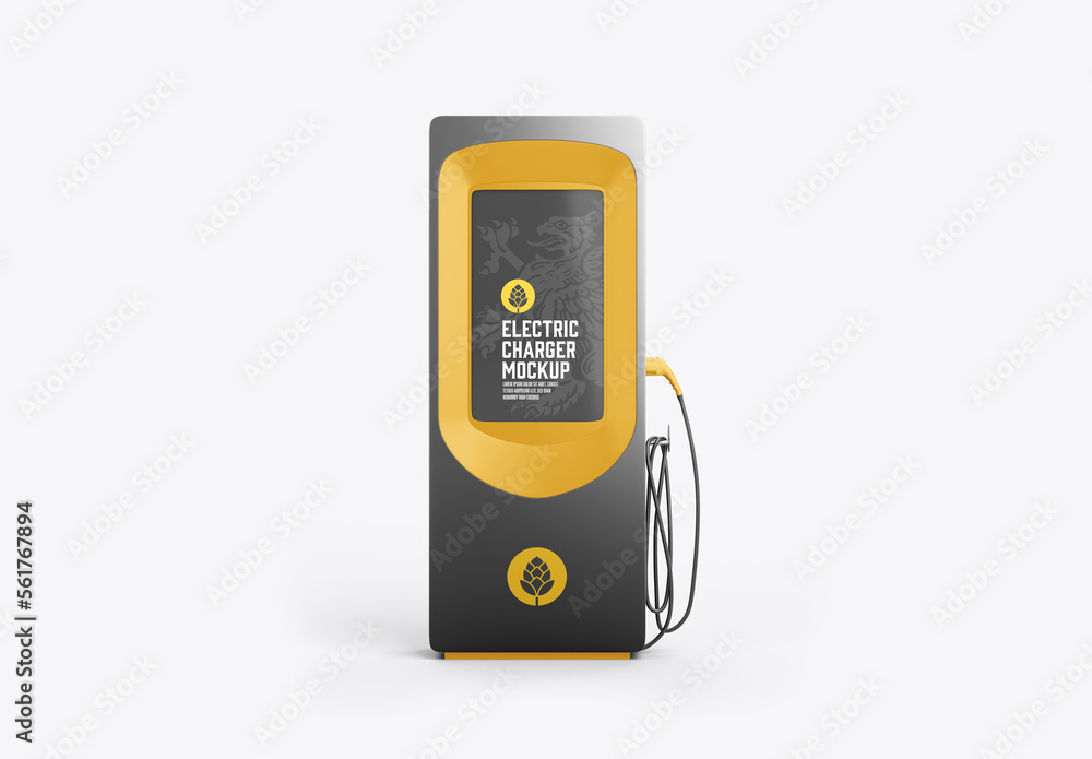 Electric Vehicle Charger Mockup Stock Template | Adobe Stock