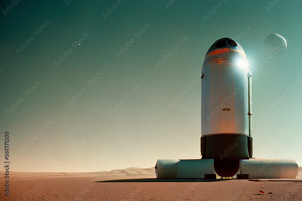Aircraft rocket taking off, image generated by AI technology Stock ...