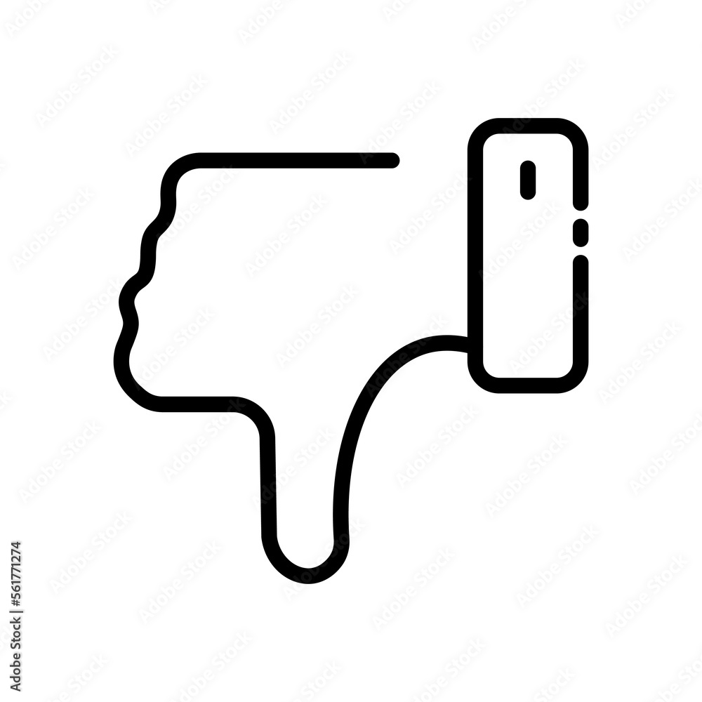 Dislike line icon. Man, hand, interlocutor, reaction, denial ...