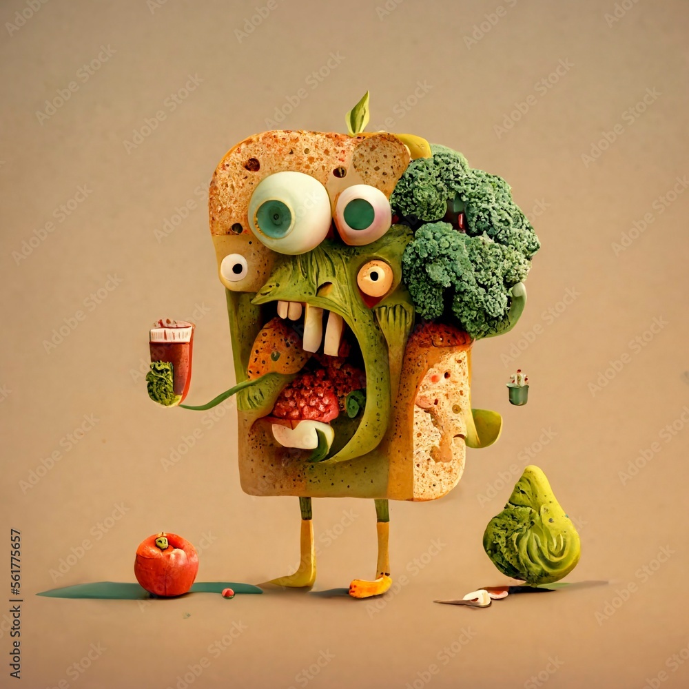 Healthy whole food eating goons animated characters, unique eating ...