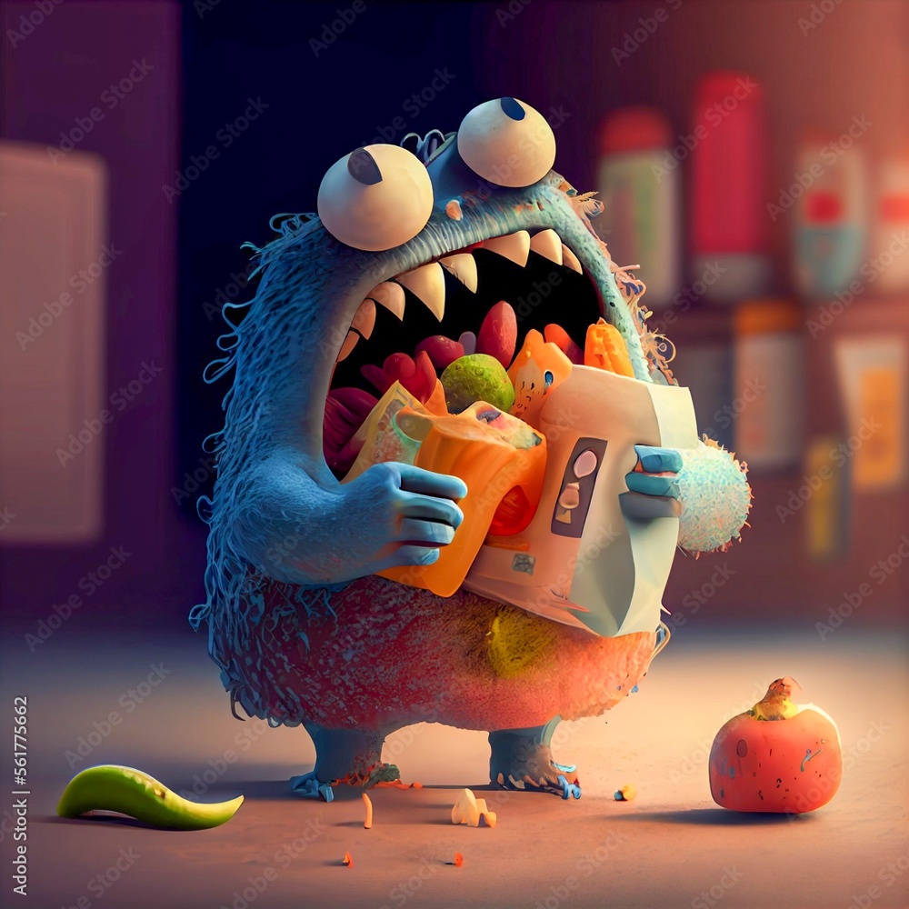 Healthy whole food eating goons animated characters, unique eating ...