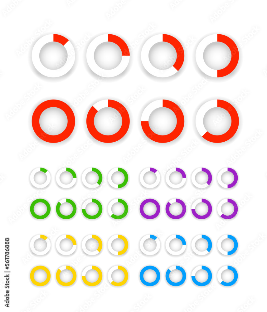 Different segmented charts clipart. Vector illustration Stock Vector ...