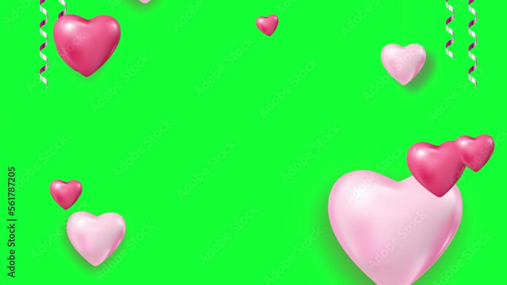Heart frame animation on a green background. Heart animation with key ...