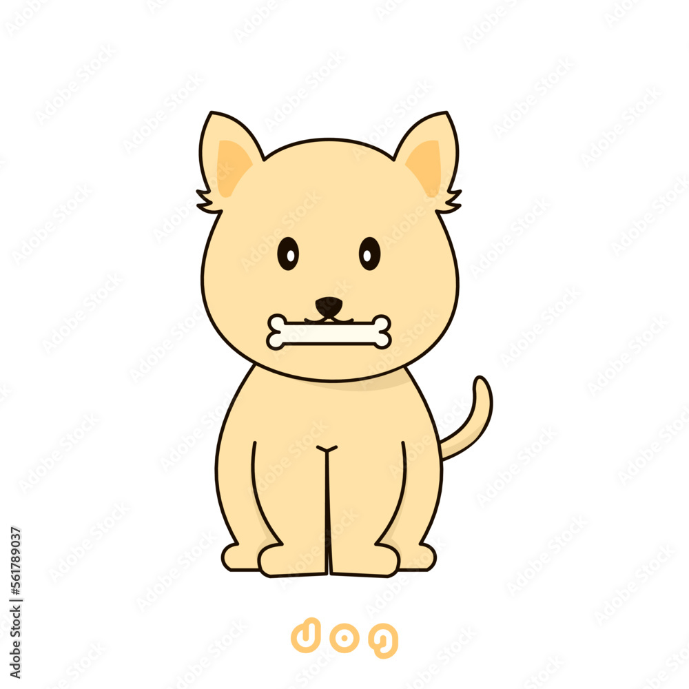 Vector illustration of cute doggy cartoon isolated on white background ...