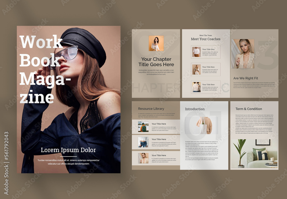 Work Book Magazine Template Stock Template | Adobe Stock