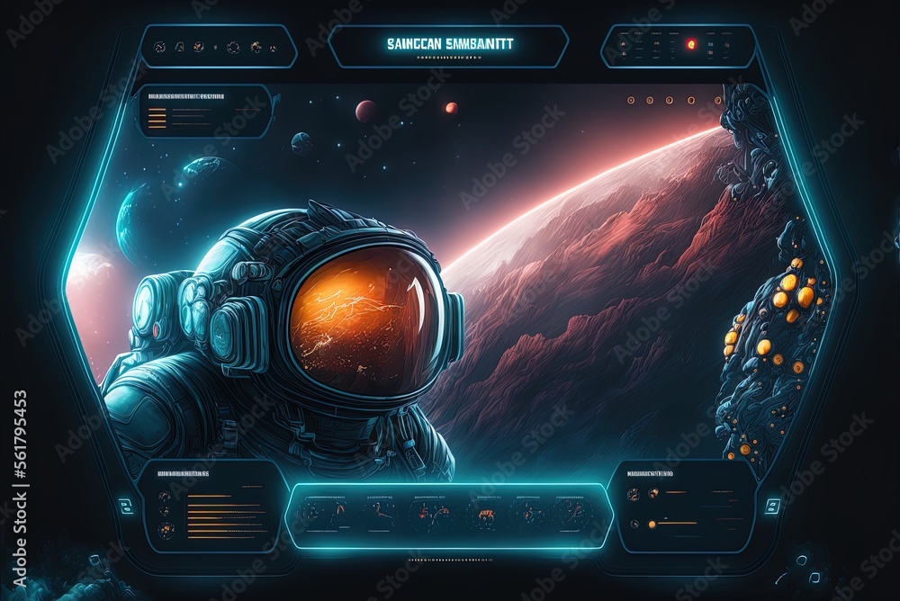 Video game overlays, twitch ui frames Generative AI Stock Illustration ...