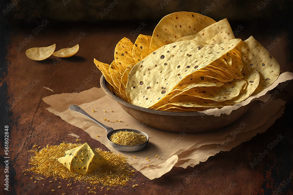 Papad, roasted roll papad, is a popular Indian dish that is typically ...