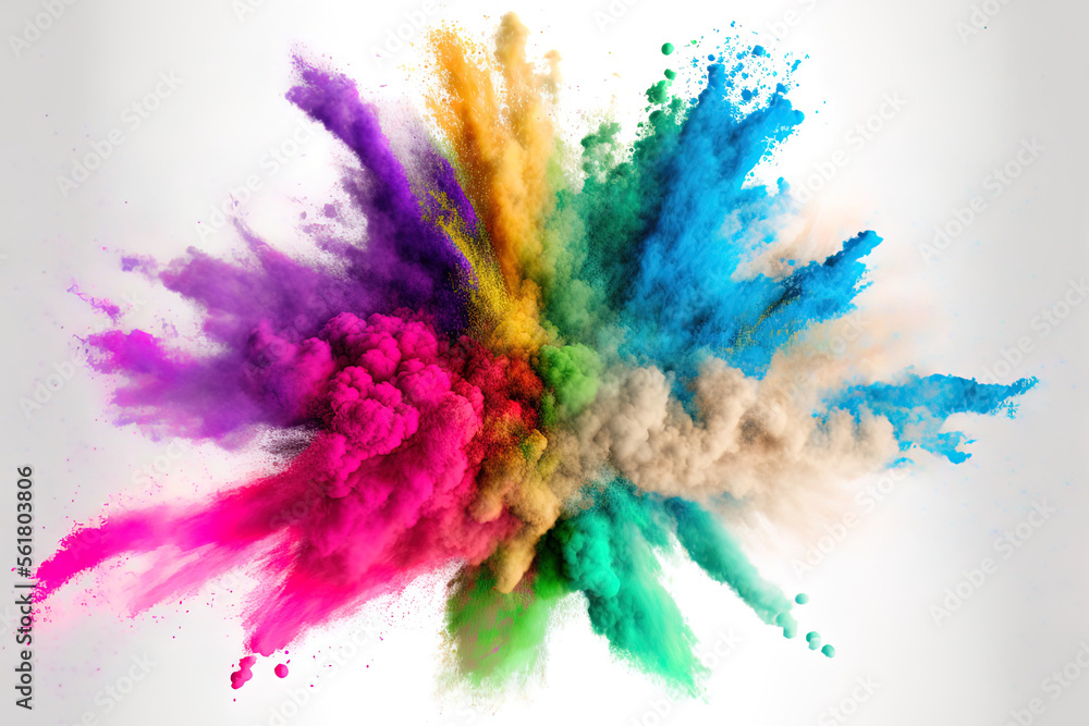 Powder paint for abstract art on a white background. Abstract frozen ...