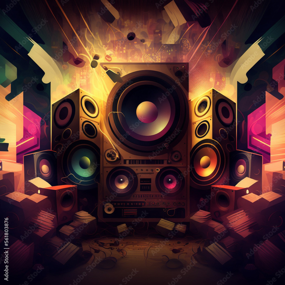 Party background. Night club, concert and festival concept. Generative ...