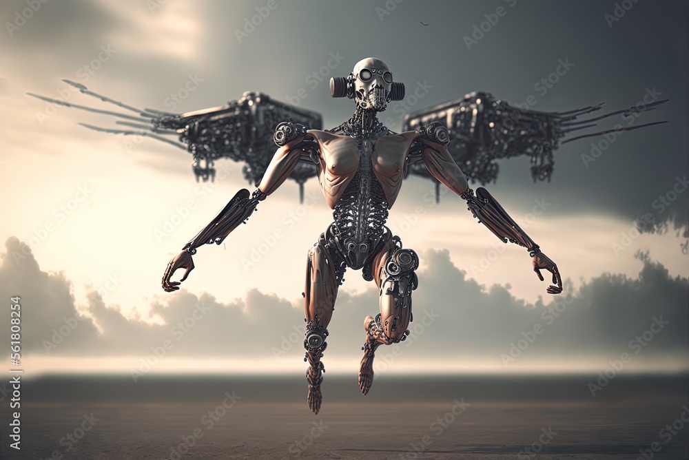 robots that look like humans but are really drone aircraft Generative ...
