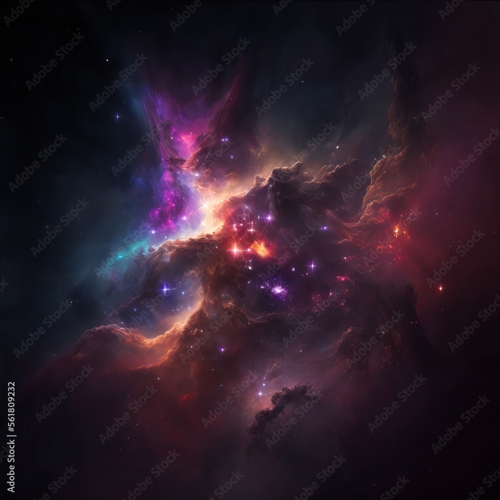 Realistic colorful galaxy. Space background with shining stars ...
