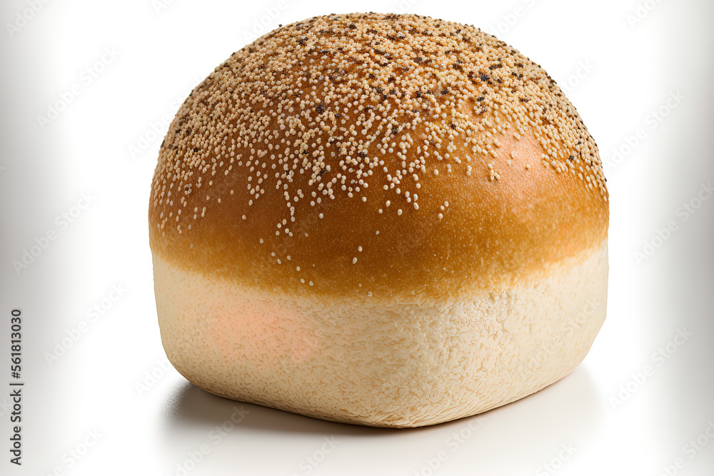 little loaf of Lebanese bread in Arabic, isolated on white. Generative ...