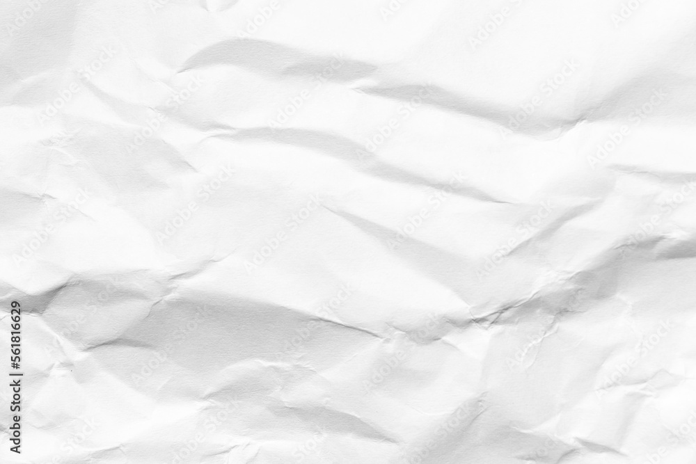 Grunge wrinkled white color paper textured background with copy space ...