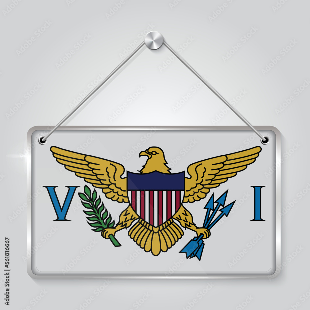 Flag of United States Virgin Islands. The symbol of the state in the ...