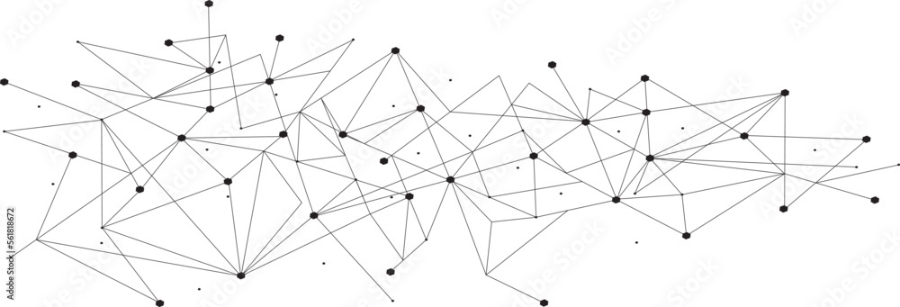 Black network. Abstract connection on white background. Network ...