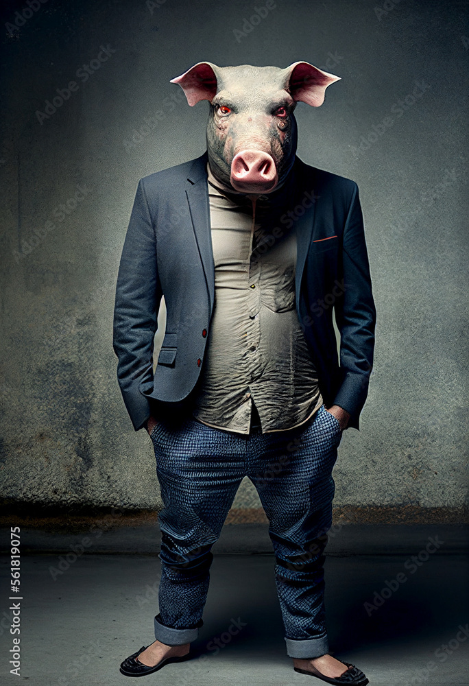 Surreal Chimera Hybrid creature, half man, half pig in mythologie ...
