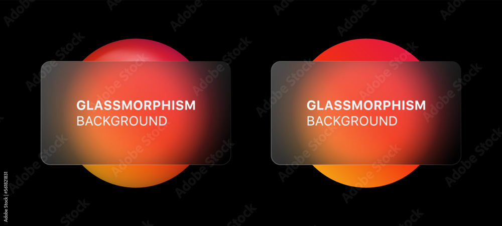 Fototapeta glassmorphism background banner with transparent glass frame ...