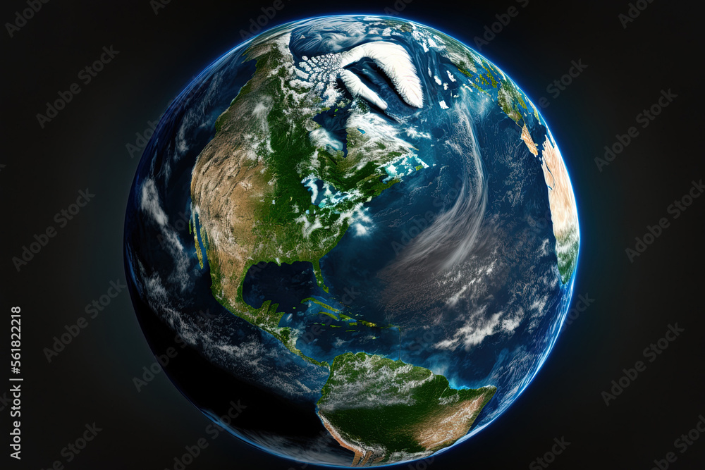 The realistic earth surface and world map are seen in this picture of ...