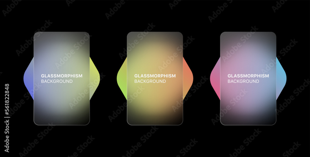 glassmorphism background banner with transparent glass frame template . Realistic Frosted glass ...