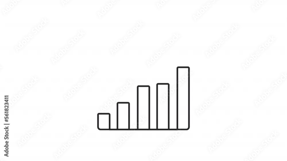 Animated statistics linear icon. Finance and business. Financial report ...