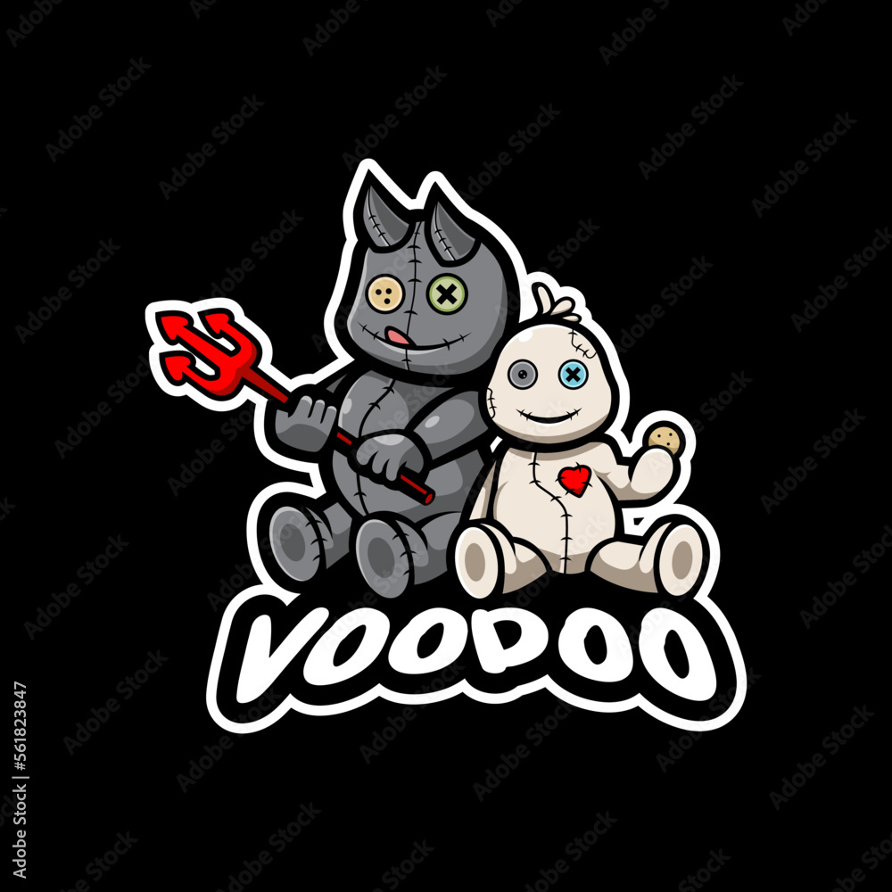 voodoo mascot esport logo design vector. two funny voodoo for team ...