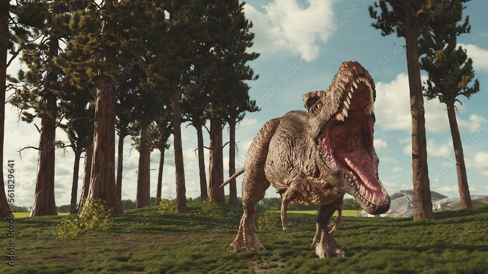 T rex in nature Stock Illustration | Adobe Stock
