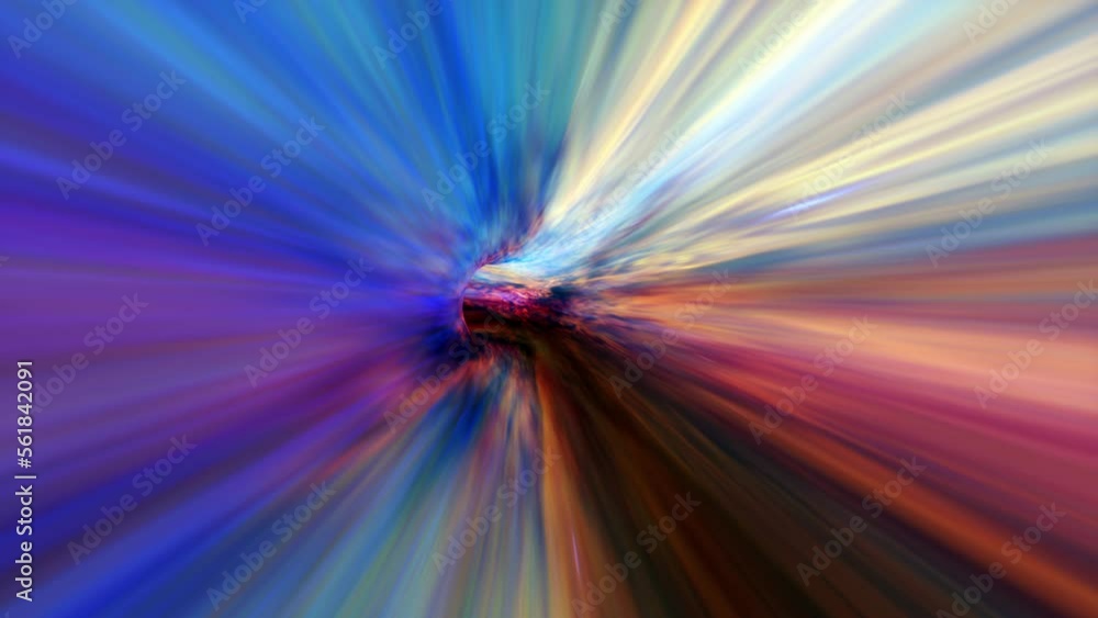 Abstract loop orange blue hyperspace warp tunnel wormhole background ...