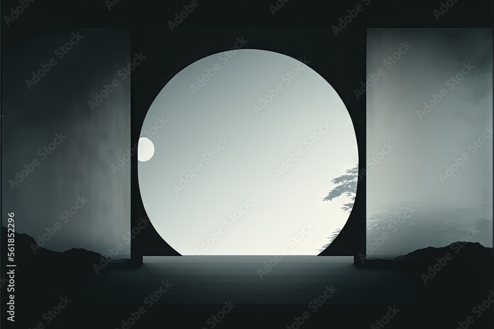 a black and white photo of a large circular object in the middle of a ...