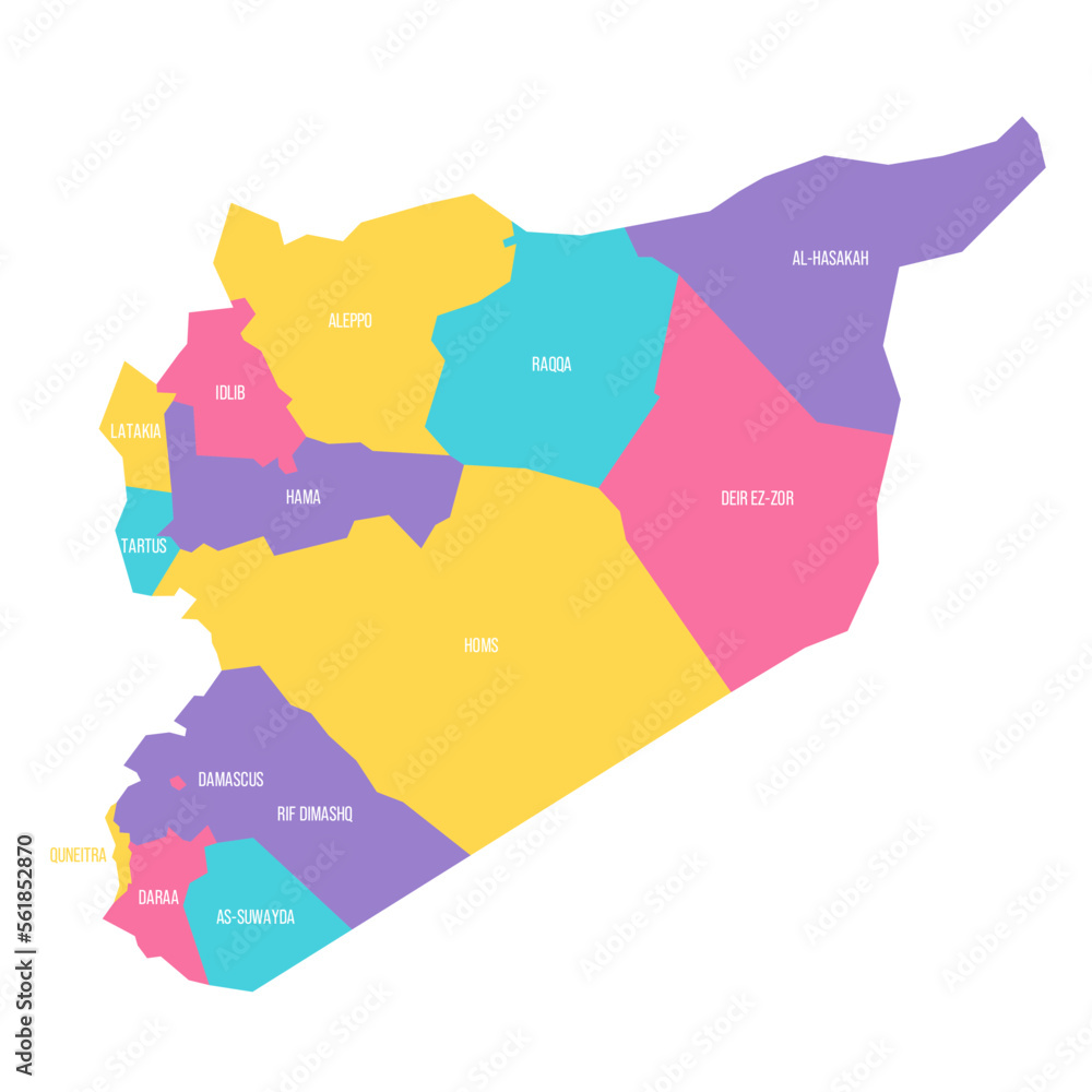 Syria political map of administrative divisions - governorates ...