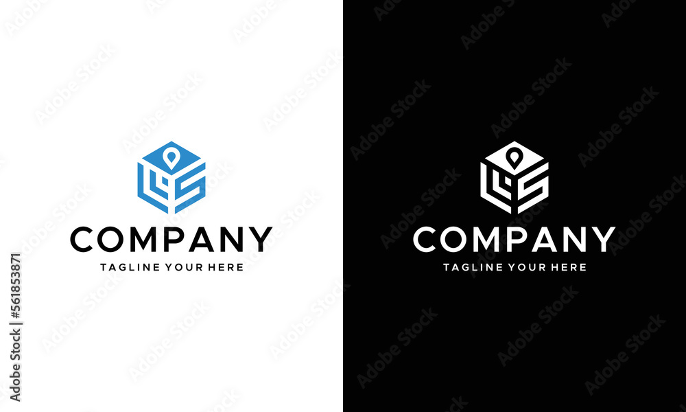 LS and location initial logo design vector symbol graphic idea creative ...
