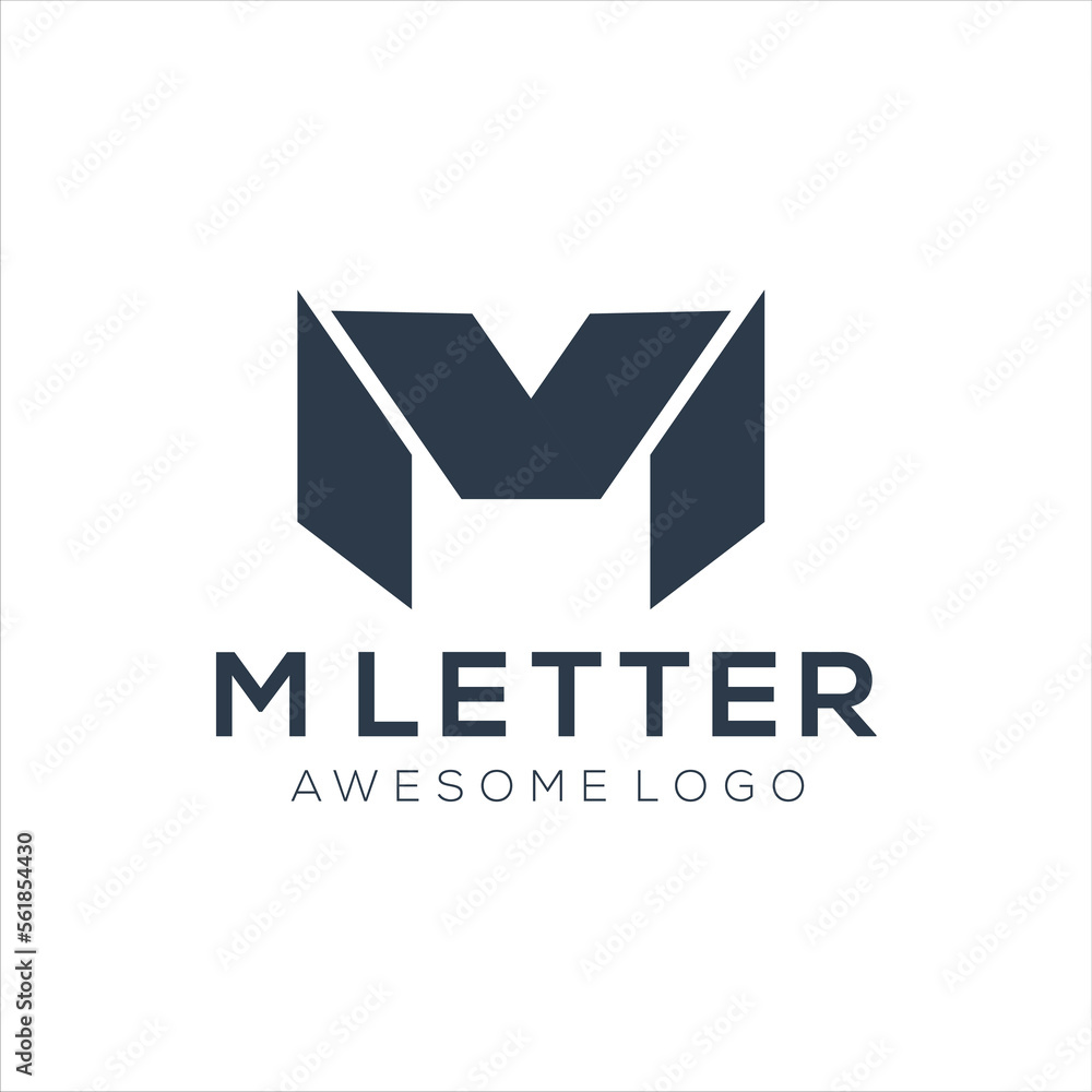 Letter M Silhouette logo Stock Vector | Adobe Stock