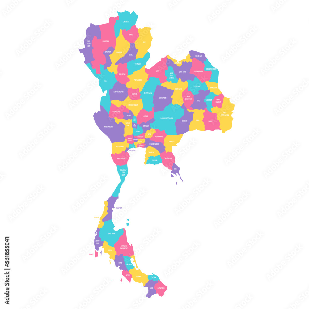 Thailand political map of administrative divisions - provinces ...