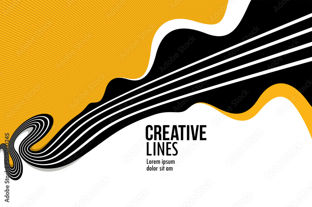 3D lines in motion vector abstract background, creative and dimensional ...