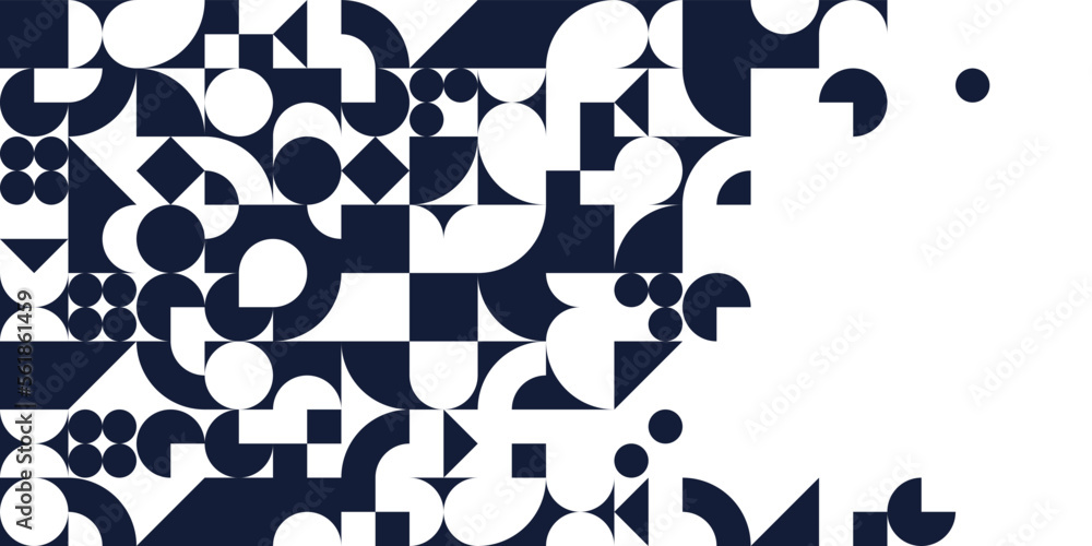 Geometric design vector, black and white modular constructor design ...