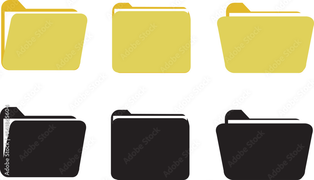 File folder icon set. Design for app, logo etc. Vector EPS 10 Stock ...