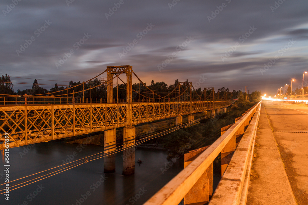 puente tolten, sur de chile, bridge, río, acuático, cielo, ciudad ...